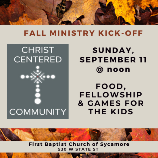 Fall Ministry Kick-Off - Come to First