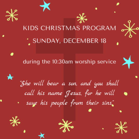 Kids Christmas Program - Come to First